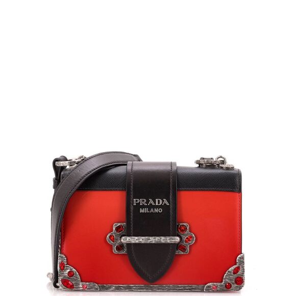 Prada | Bags | Prada Cahier Chain Crossbody Bag City Calf And Saffiano ...